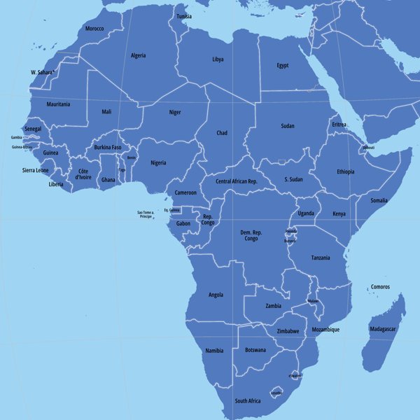 Free Maps of Africa | Mapswire