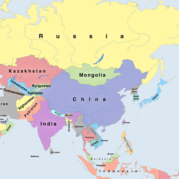 Free Maps of Asia | Mapswire