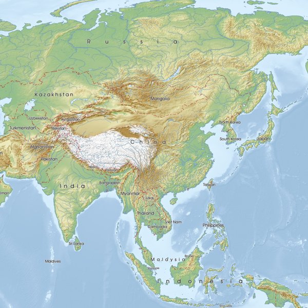 Free Maps of Asia | Mapswire