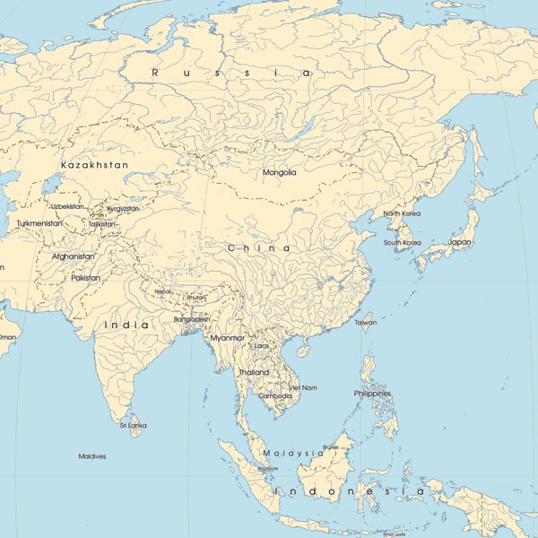 Free Maps of Asia | Mapswire