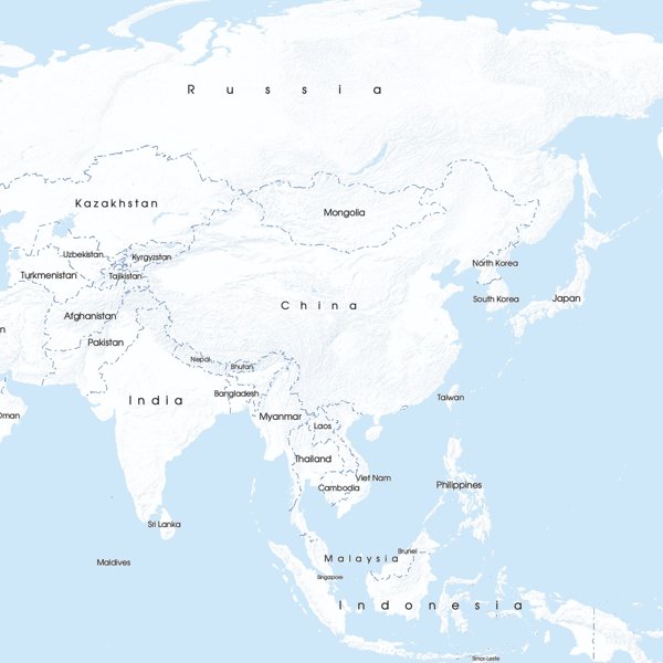 Free Maps of Asia | Mapswire