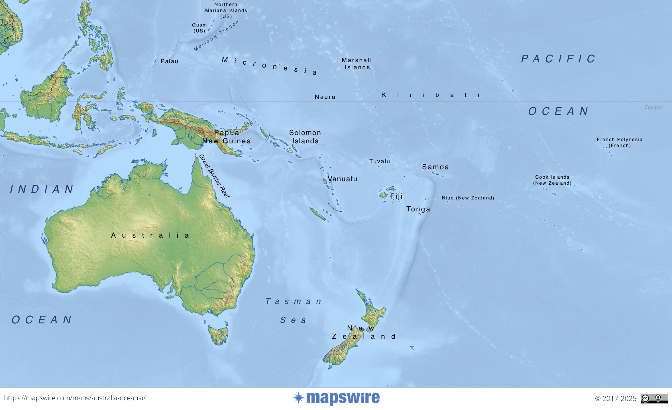Free Maps of Australia and Oceania | Mapswire