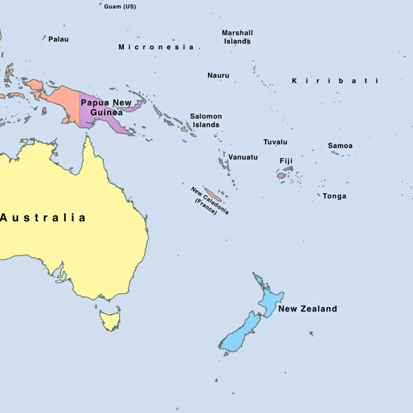 Political Maps of Australia and Oceania | Mapswire