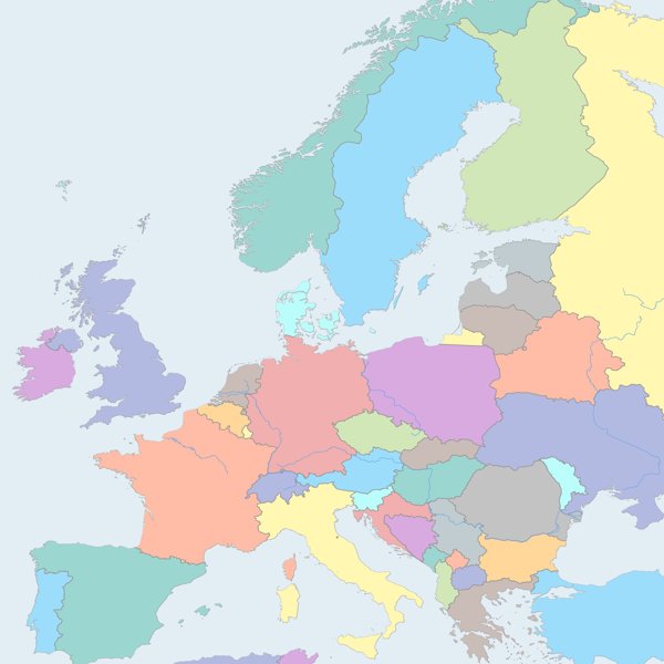 Political Maps of Europe | Mapswire