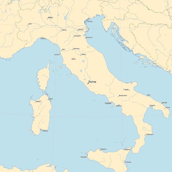 Free Maps of Italy | Mapswire