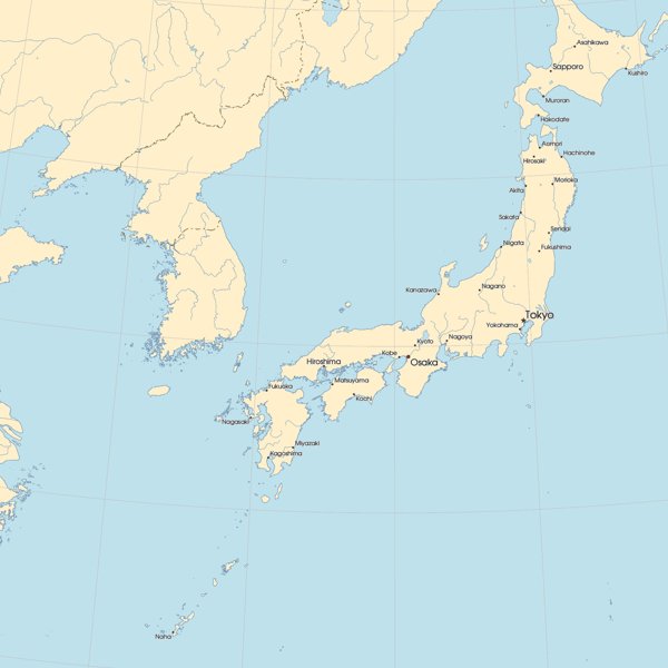Free Maps of Japan | Mapswire