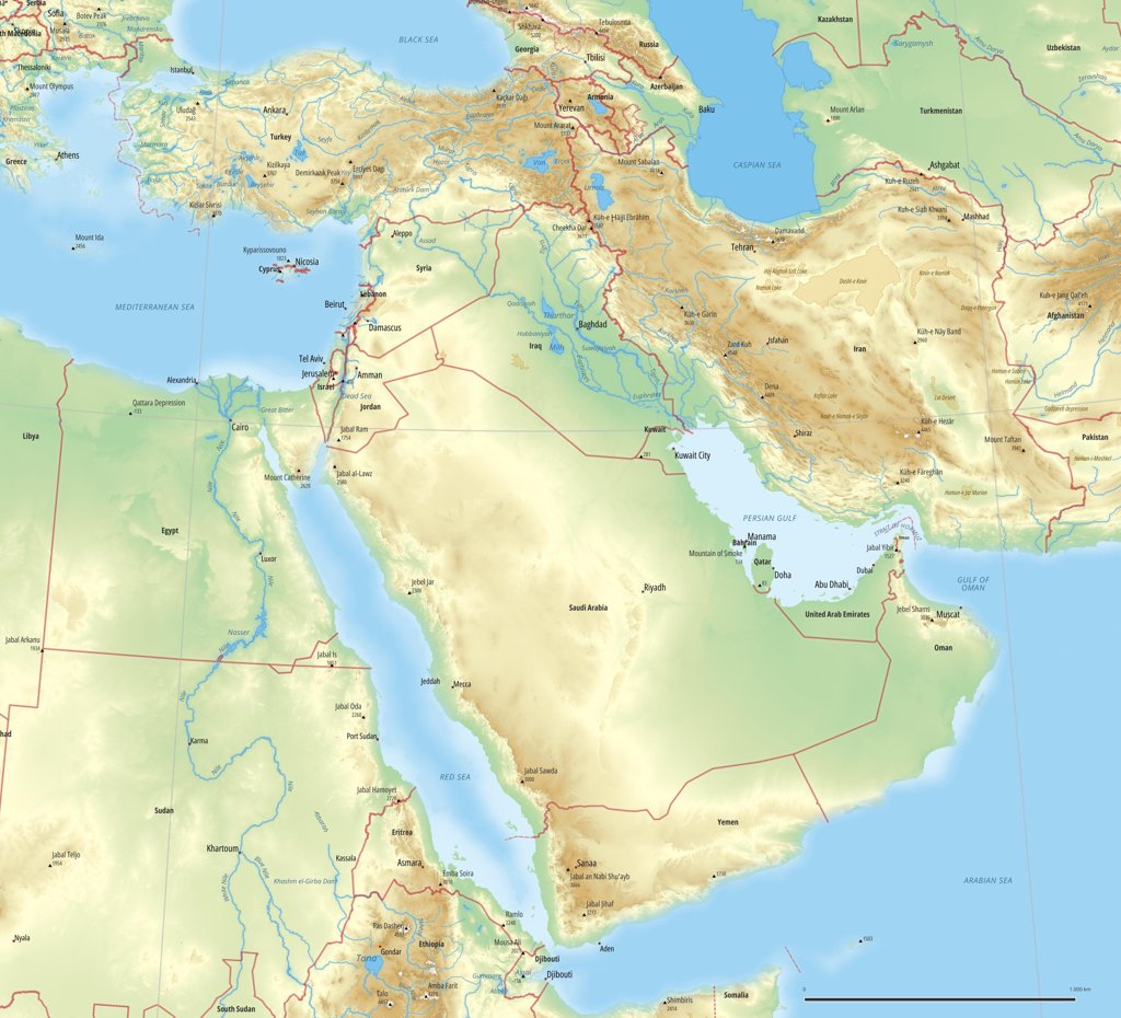 Free Maps of Middle East | Mapswire