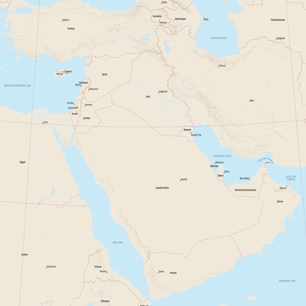 Free Maps of Middle East | Mapswire