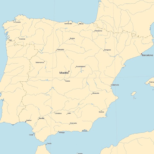 Free Maps of Spain | Mapswire