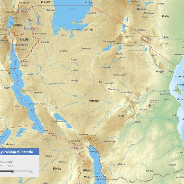 Free Maps of Tanzania | Mapswire